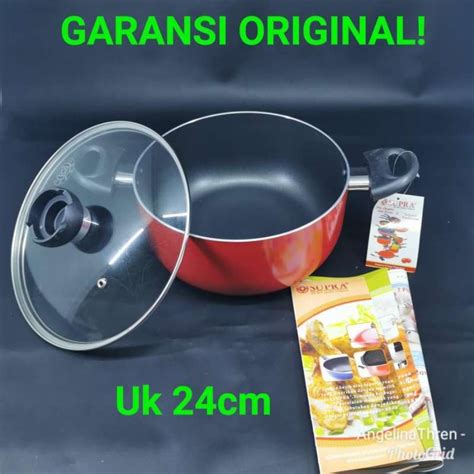 Jual Panci Teflon 24cm Tutup Kaca SUPRA ROSEMARY GUARANTEE ORIGINAL