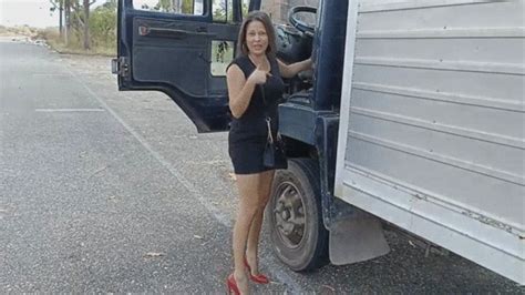 Katherine Sexy Truck Driving And Pedal Pumping In Red Heels Foot