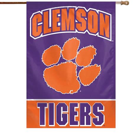 Clemson Tigers Wincraft 28 X 40 Full Name House Flag