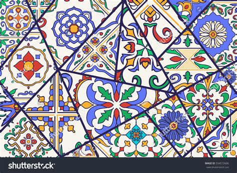 Vector Decorative Background Mosaic Patchwork Pattern Stock Vector