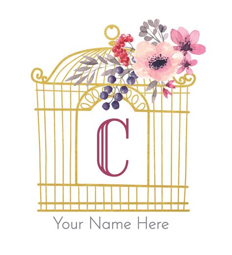 Letter C Monogram Customize Online Instant Download
