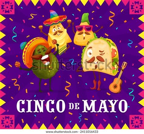 Mexican Tex Mex Food Characters Cinco Stock Vector Royalty Free