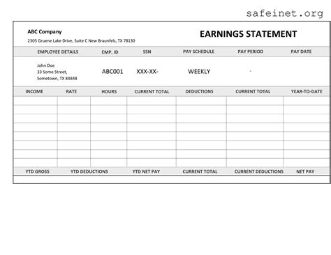 Blank Independent Contractor Pay Stub Form ≡ Safeinet