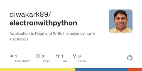 Github Diwakark89electronwithpython Application To Read And Write