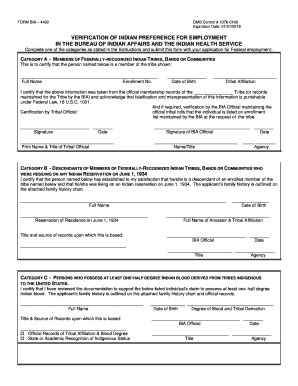 Fillable Online Bia BFormb Bureau Of Indian Affairs Bia Fax Email