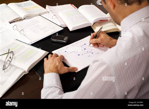 Businessman Drawing A Flow Chart Stock Photo Alamy