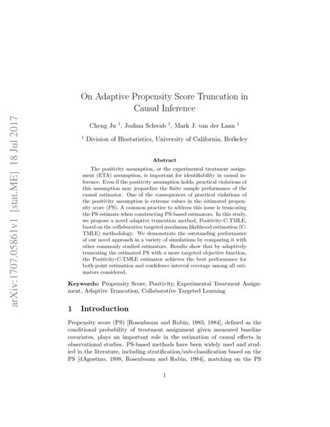 On Adaptive Propensity Score Truncation In Causal Inference DeepAI