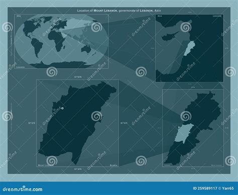 Mount Lebanon Lebanon Described Location Diagram Stock Illustration