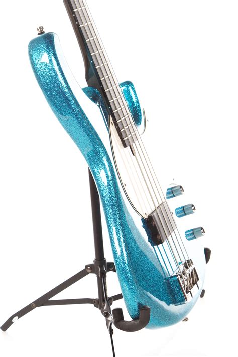 2005 Modulus Fb4 Funk Unlimited Flea Bass Blue Sparkle Guitar Chimp