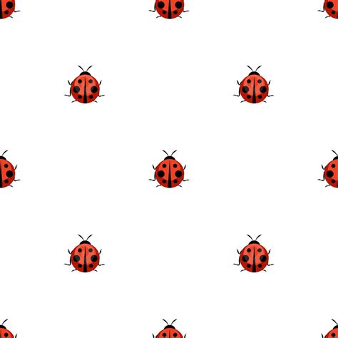 Cute Ladybug Seamless Pattern Background Vector Illustration Cute Decor Ladybug Vector Cute