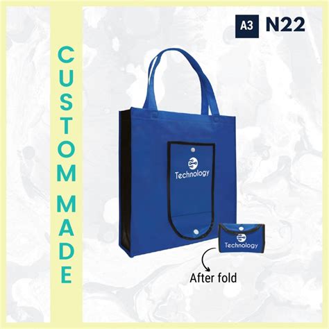 A3 Size Custom Made Foldable Ultrasonic Non Woven Bag N22