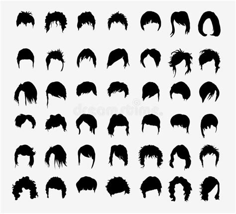 Vector Set Of Women S Hairstyles Stock Vector Illustration Of