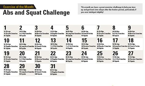 Exercise Of The Month Abs And Squat Challenge Reynolds Group