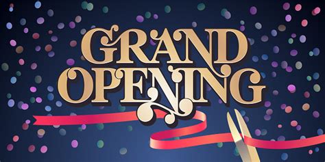 그랜드 오프닝 벡터 일러스트 레이 션 골든 레터링 기호 및가 위 절단 리본 배경 가위에 대한 스톡 벡터 아트 및 기타 이미지 가위 개념 광고 Istock