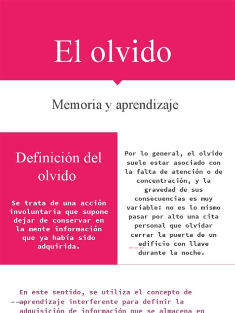 El Olvido Pdf Memoria Aprendizaje