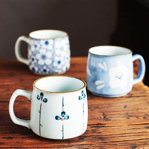 European Retro Mugs With Flower Pattern 3 Styles Mugs Pottery