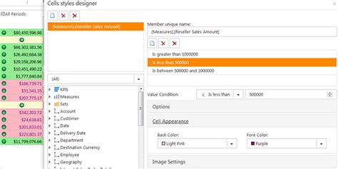 ranet olap pivot table cell styles designer
