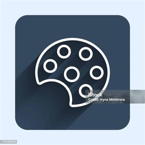 長い影の背景に白い線のパレットアイコン青い四角いボタンベクトル まぶしいのベクターアート素材や画像を多数ご用意 まぶしい アイコン