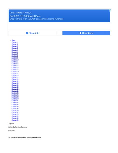 Chapter 3 Settling The Northern Colonies APNotes Home The Protestant