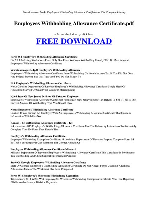Fillable Online Radiorusak Esy Employees Withholding Allowance