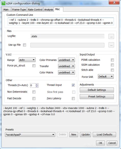 h264编码的视频文件中 encoding settings 与x264 命令参数对应关系 csdn博客