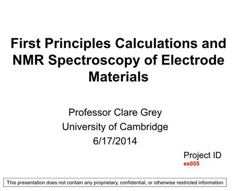 PDF First Principles Calculations And NMR Spectroscopy Of First Principles Calculations