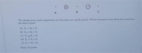 Solved The Figure Below Shows Three Points In The Chegg