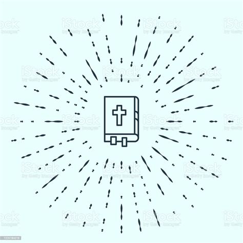 회색 배경에 고립 된 검은 선 성경 책 아이콘입니다 추상 원 임의의 점 벡터 일러스트레이션 0명에 대한 스톡 벡터 아트 및 기타