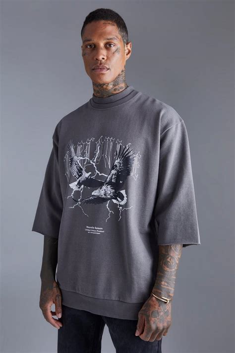 Mens Oversized Sweatshirts Mens Oversized Plain Sweatshirts Boohoo Uk
