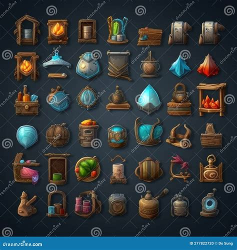 item game 2d stock illustration illustration of objects 277822720