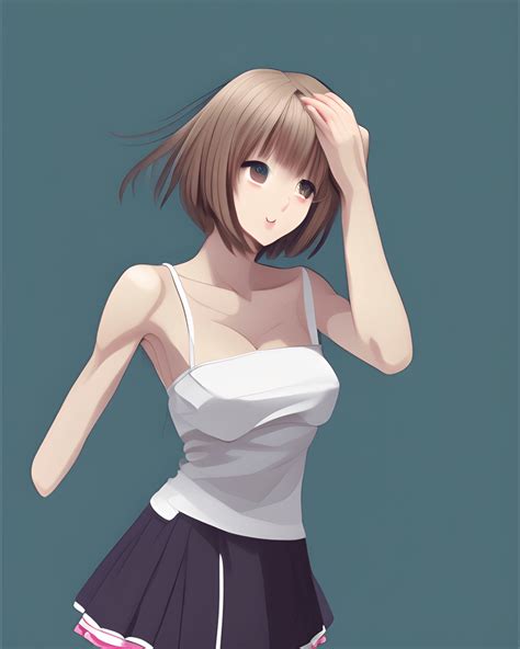 Beautiful Anime Girl In Short Skirt · Creative Fabrica
