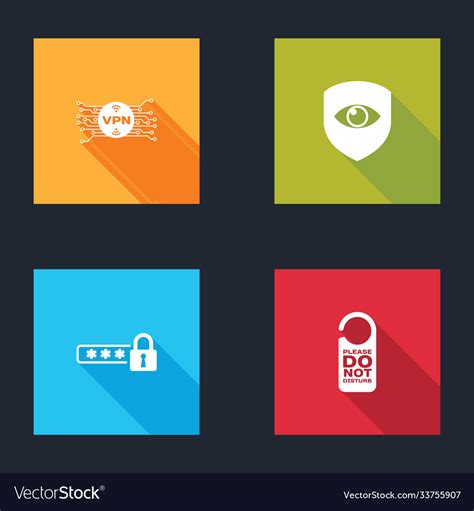 Set Vpn With Microchip Circuit Shield And Eye Vector Image