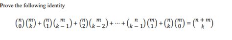 Solved Prove the following identity | Chegg.com