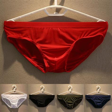 Kimi Mens Ice Silk Briefs Various Sizes Seamless U Convex Underwear