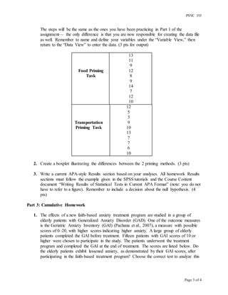 Psyc Spss Homework Complete Solutions Correct Answers Key PDF