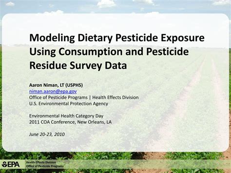 Ppt Modeling Dietary Pesticide Exposure Using Consumption And Pesticide Residue Survey Data