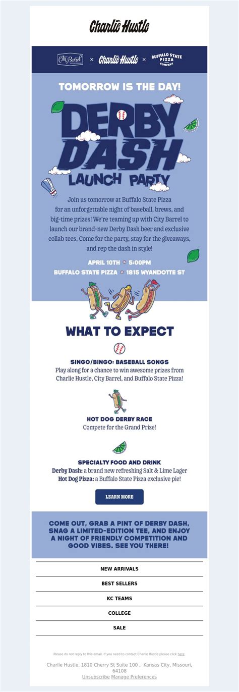 Join Us At The Derby Dash Launch Party Charlie Emails Nest