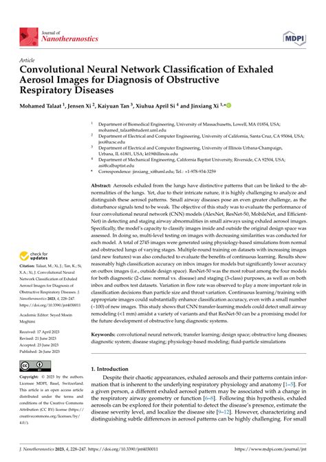 Pdf Convolutional Neural Network Classification Of Exhaled Aerosol