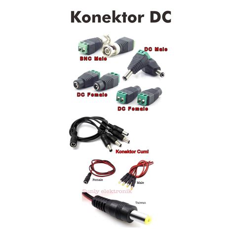 Jual Konektor Cctv Dc Male Female Kabel Kuning Jack DC Cumi Adaptor