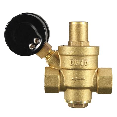 Water Pressure Regulator Brass Pressure Regulator Dn15 Brass With Gauge