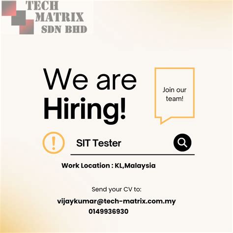 Sit Tester Tech Matrix Sdn Bhd