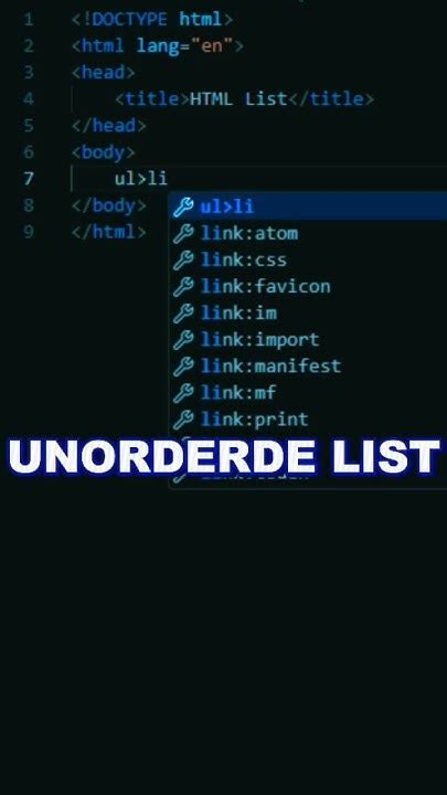 Html Order List And Unordered Listed Tag Coding Shorts Shortvideo