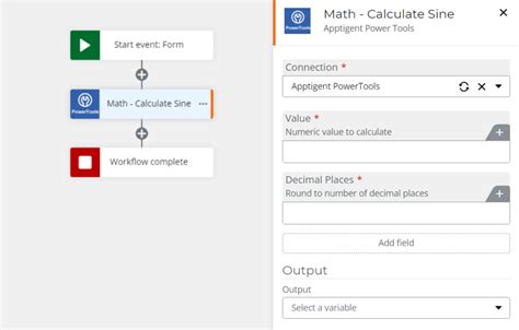 calculate sine powertools workflow automation plugin