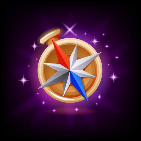 Premium Vector Sparkly Compass Gui Gaming Or Mobile App Icon On Dark