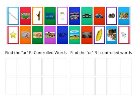 And R Controlled Vowel Sort Phonological Awareness Group Sort