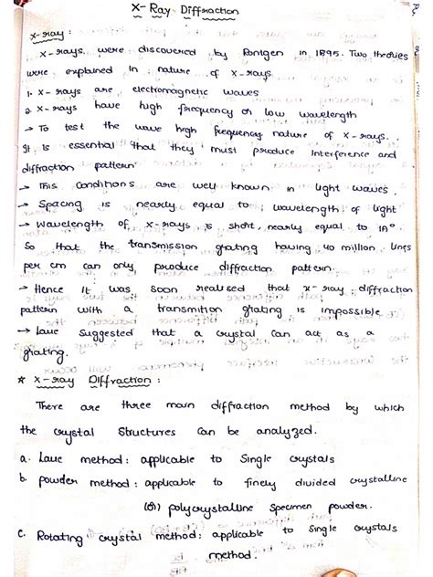 X Ray Diffraction Notes Pdf