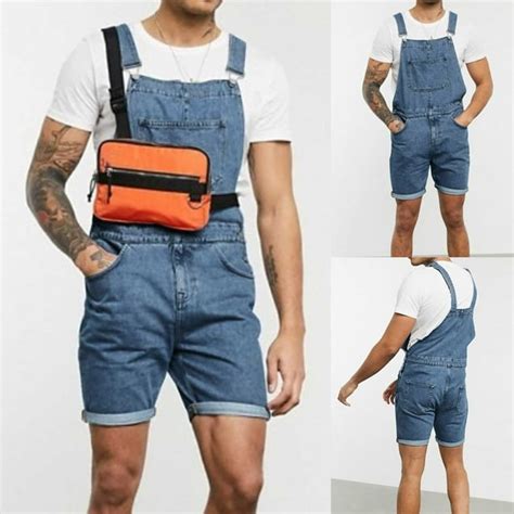 Soomlon Mens Denim Cargo Shorts Pocket Beach Shorts Denim Shorts