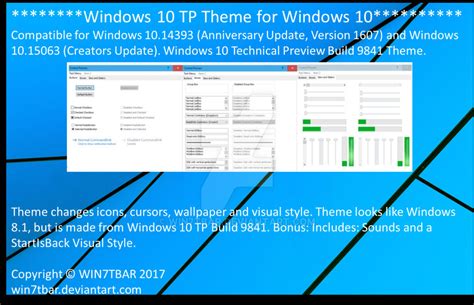 Windows 10 TP Theme For Windows 10 UPDATED By WIN7TBAR On DeviantArt