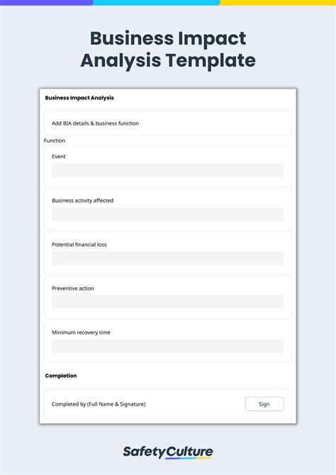 Disaster Recovery Business Impact Analysis Template