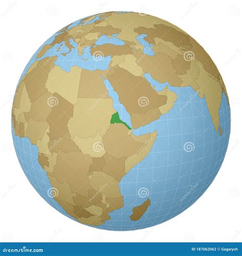 Globo centrado en eritrea ilustración del vector Ilustración de